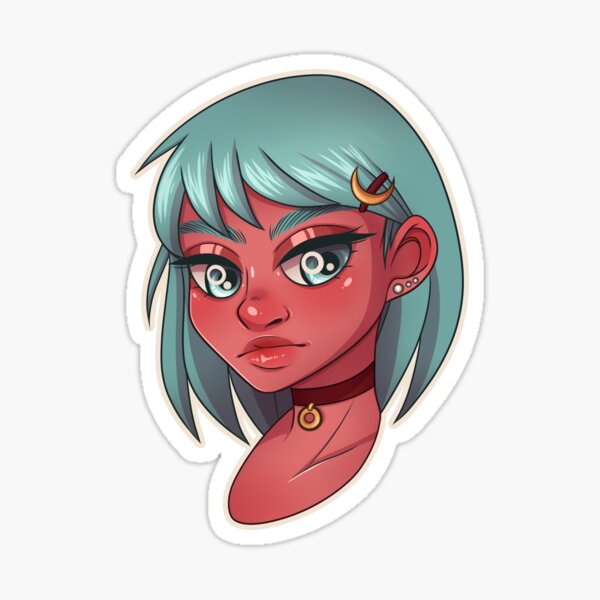 "Moon Girl " Sticker by KamzArt | Redbubble