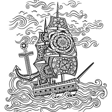 Lámina rígida con la obra «Barco Mandala | Mar | Velero» de DerSenat ...