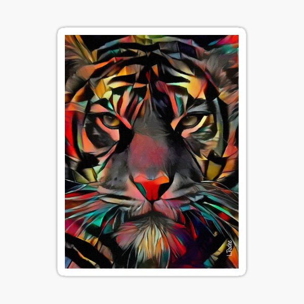 "Tiger red force - Tigre, tigron, wild animal, cat, lea roche paintings ...