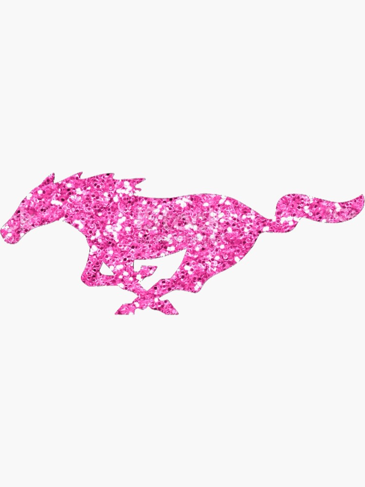 "mustang pink glitter logo" Sticker for Sale by cherylsthornhill ...