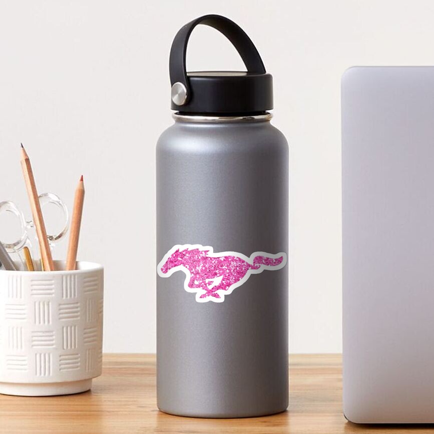 "mustang pink glitter logo" Sticker for Sale by cherylsthornhill ...