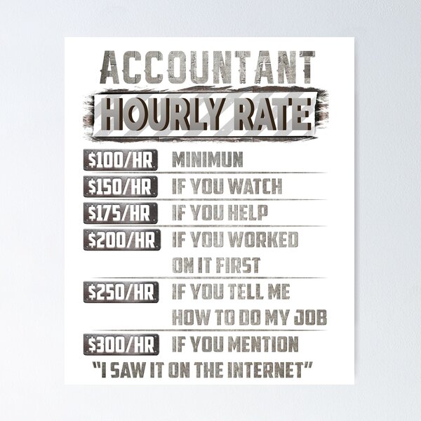 "accountant hourly rate" Poster for Sale by princegiri | Redbubble