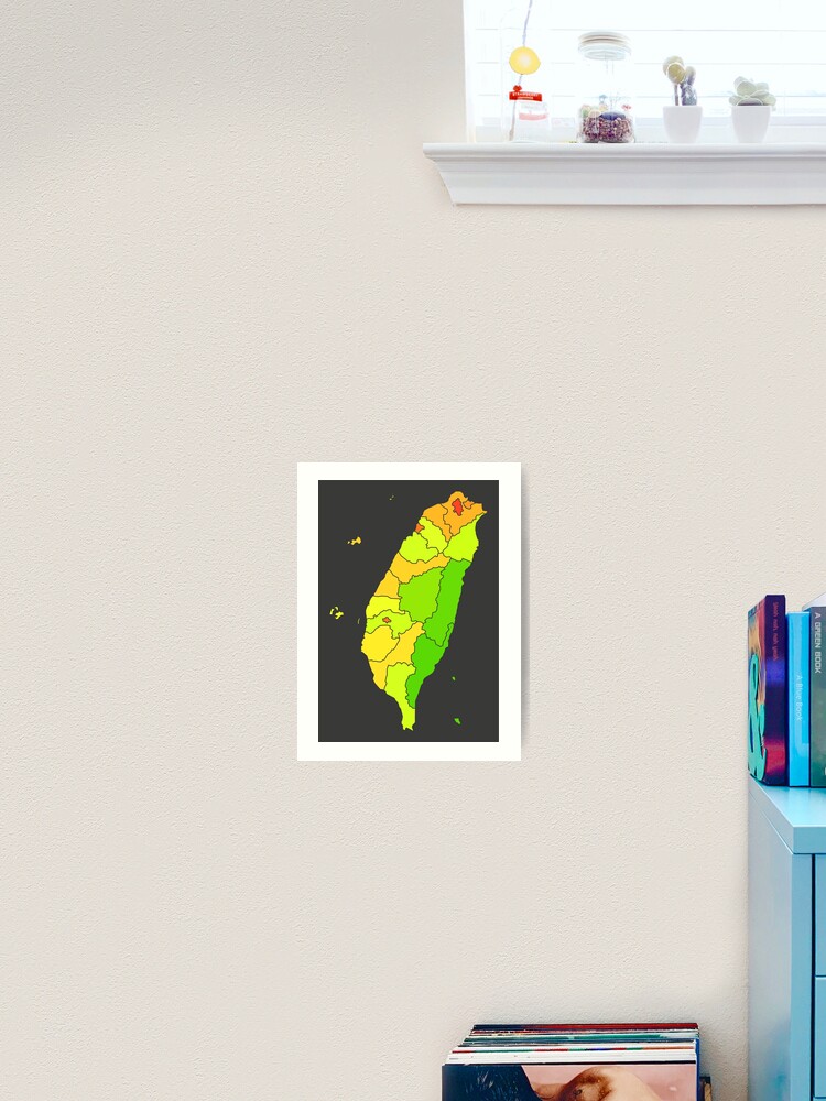 "Taiwan population heat map as color density illustration" Art Print ...