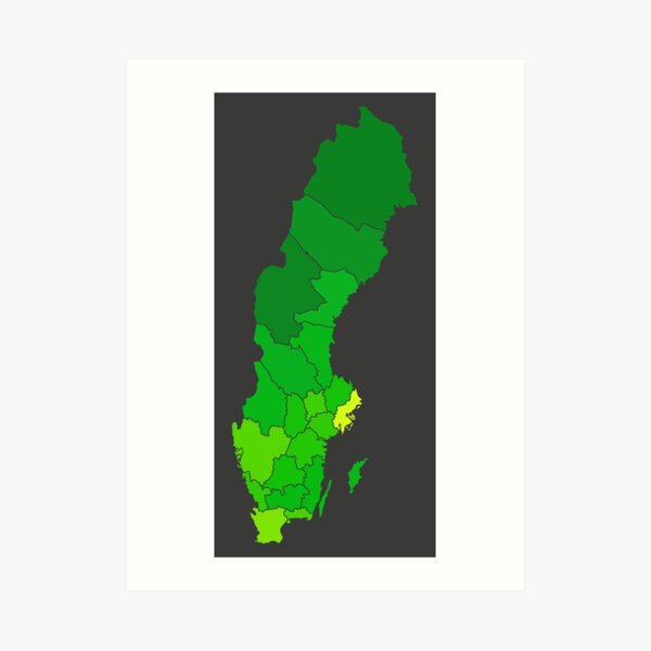 "Sweden population heat map as color density illustration" Art Print by ...