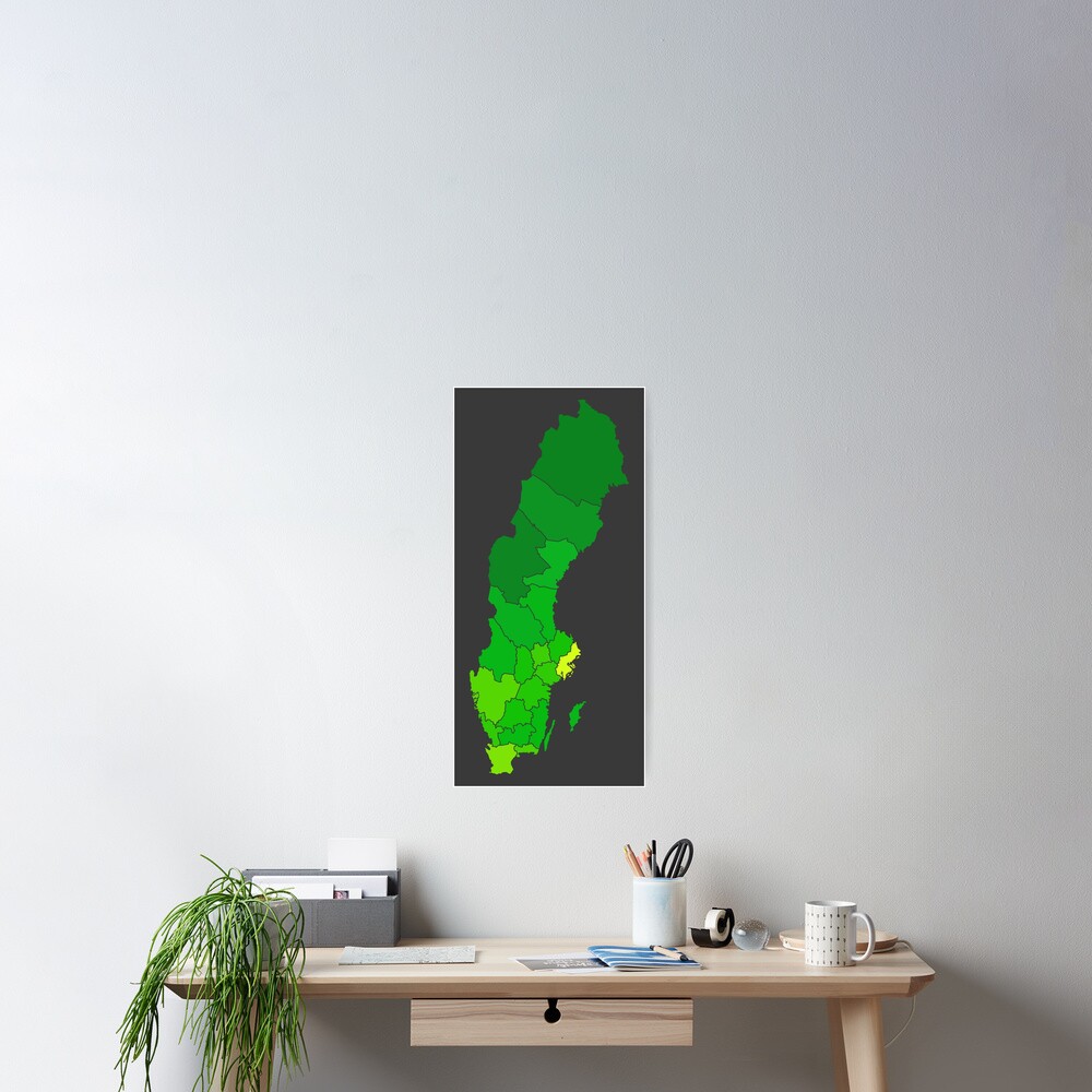 "Sweden population heat map as color density illustration" Poster for ...