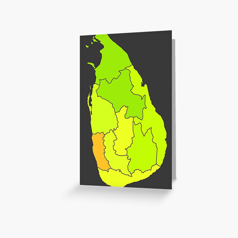 "Sri Lanka population heat map as color density illustration" Greeting ...