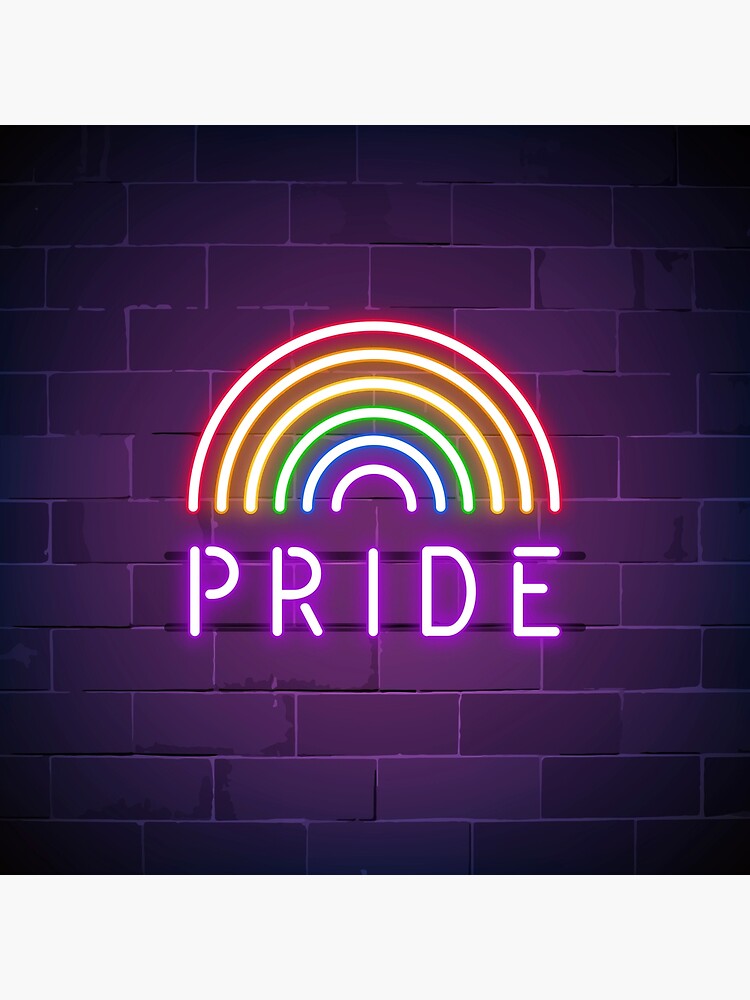 "Neon Gay Pride Logo" Art Print for Sale by Graphzzzillaa | Redbubble