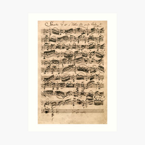 "Bach | Original handwritten score by Johann Sebastian Bach" Art Print ...