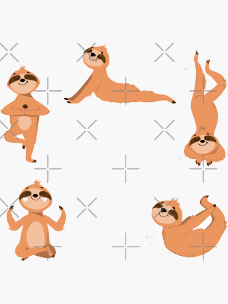 "sloths yoga" Sticker for Sale by zanbo | Redbubble