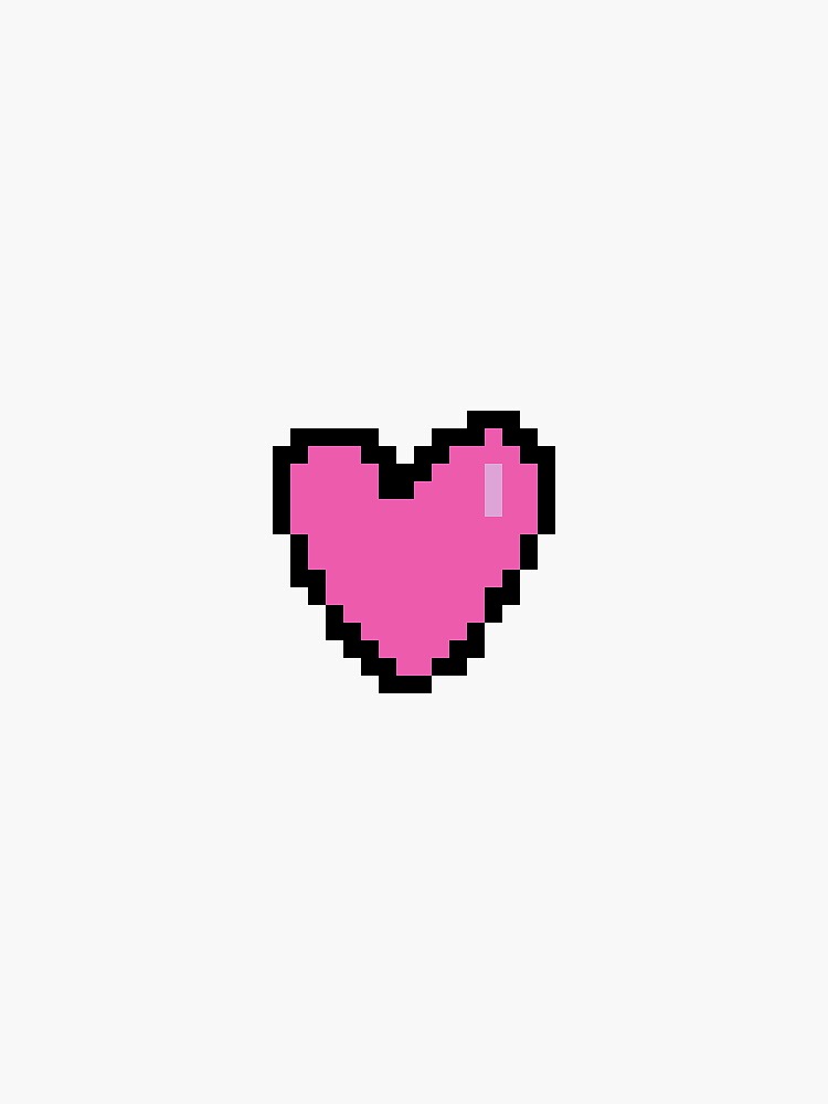 "Pink pixel heart design" Sticker for Sale by bloomD1123 | Redbubble