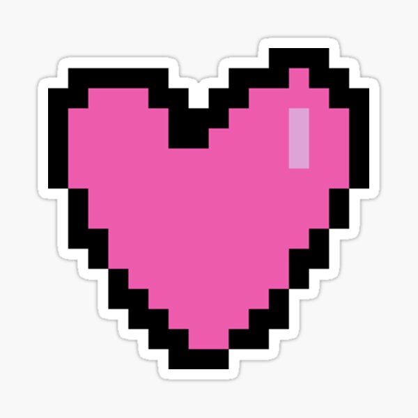 "Pink pixel heart design" Sticker for Sale by bloomD1123 | Redbubble