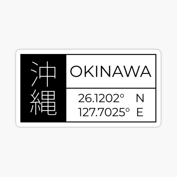"Okinawa -Latitude and Longitude" Sticker for Sale by Heedee-n-Seek ...