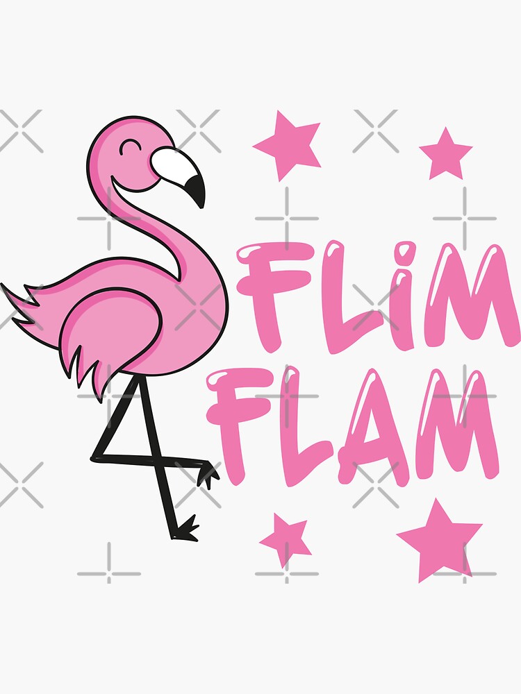 " Flim flam flamingo" Sticker for Sale by Elhon | Redbubble