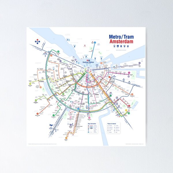 "Amsterdam Transport Map" Poster for Sale by Linkbekka | Redbubble
