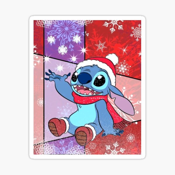 "Stitch Red Christmas" Sticker for Sale by vceciliax | Redbubble
