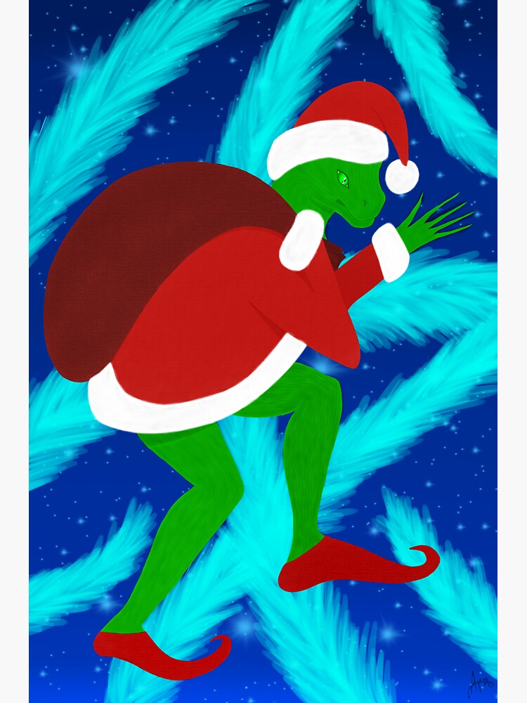 "The Grinch Dragon" Sticker for Sale by lenamur | Redbubble