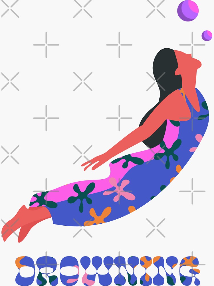 "Drowning Girl" Sticker for Sale by 1604techni | Redbubble