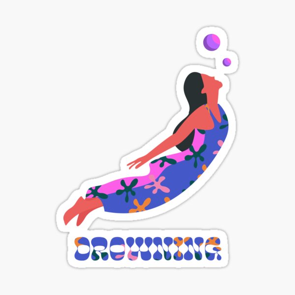 "Drowning Girl" Sticker for Sale by 1604techni | Redbubble