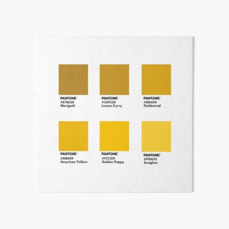 "Golden palette pantone color swatch" Art Board Print for Sale by ...