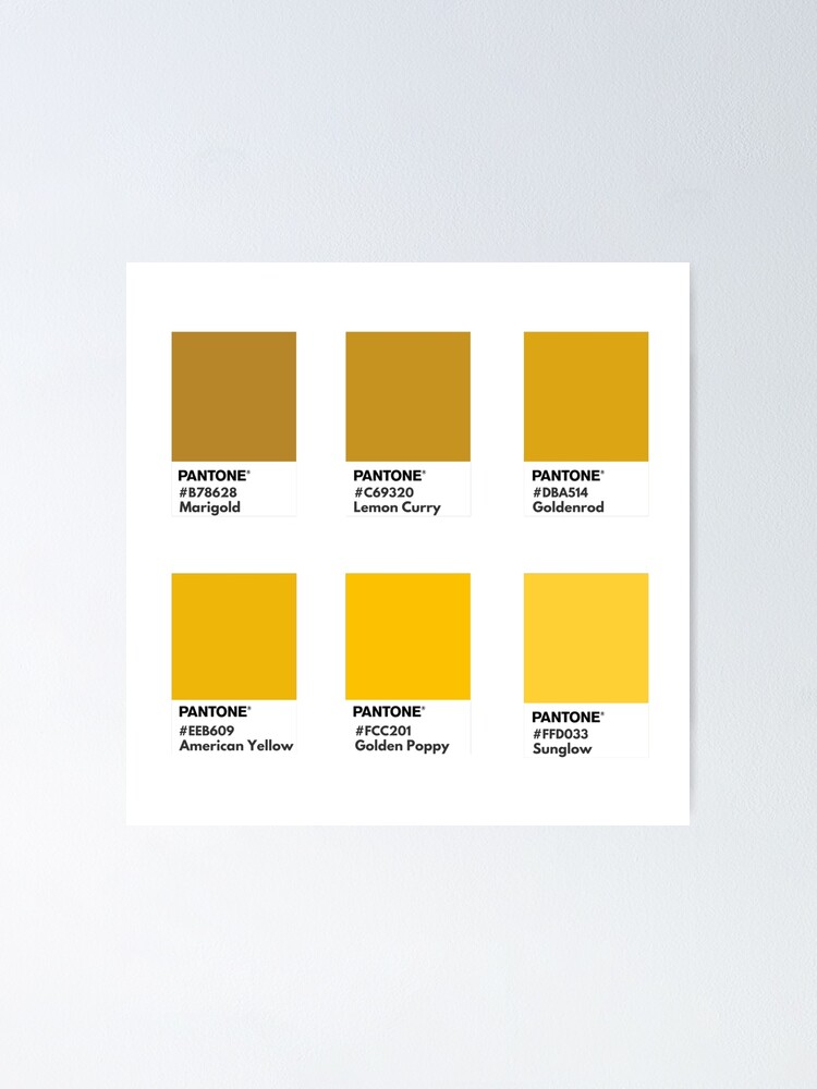 "Golden palette pantone color swatch" Poster for Sale by softlycarol ...