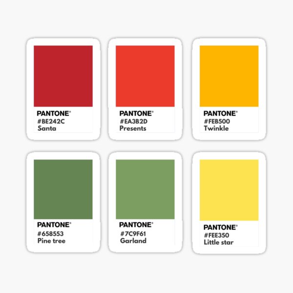 "Christmas palette pantone color swatch" Sticker for Sale by ...