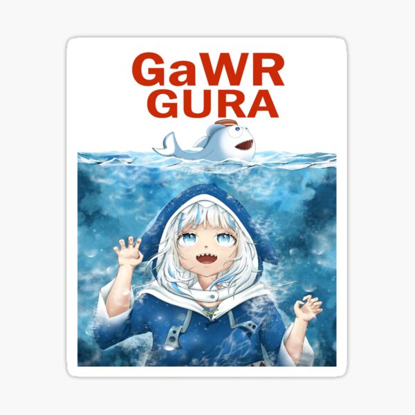 "Gawr Gura" Sticker for Sale by Coryanderson | Redbubble