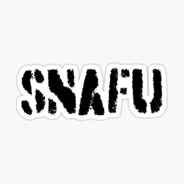 "SNAFU" Sticker by artonthehoof | Redbubble