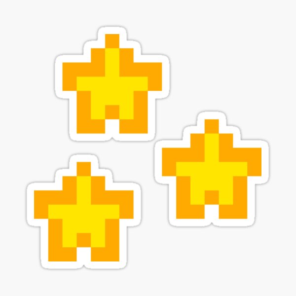 "Three Pixel Stars" Sticker for Sale by aevm | Redbubble