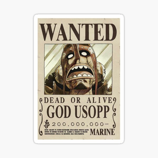 Usopp Wanted Stickers | Redbubble