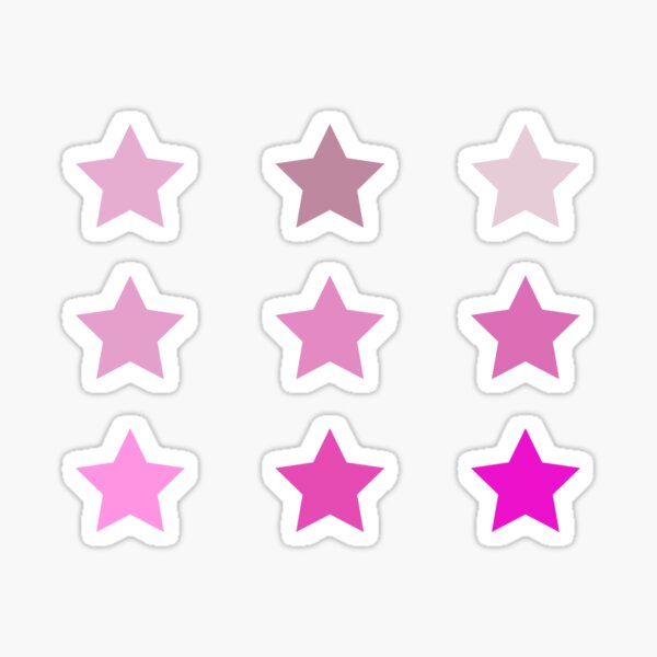 "Star Sticker Set in Shades of Pink" Sticker for Sale by TaniaRays ...