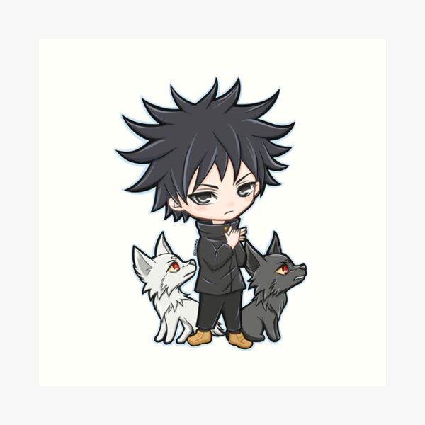 "Chibi Cute Fushiguro Megumi Wolves Jujutsu Kaisen" Art Print for Sale ...