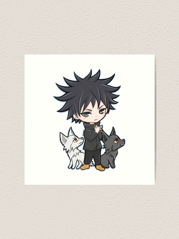 "Chibi Cute Fushiguro Megumi Wolves Jujutsu Kaisen" Art Print for Sale ...