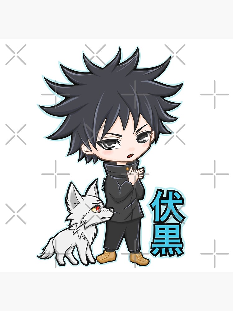 "Chibi Cute Fushiguro Megumi Kanji Jujutsu Kaisen" Art Print by ...