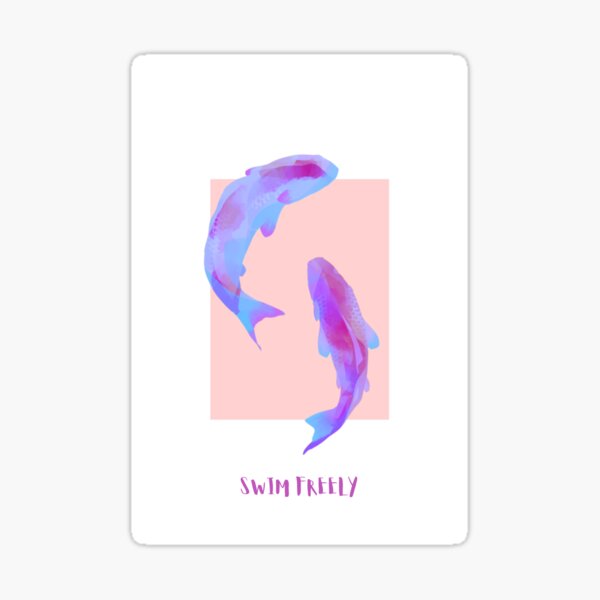 "AESTHETIC SWIM FREELY DESIGN" Sticker for Sale by Aityous-Oussama ...