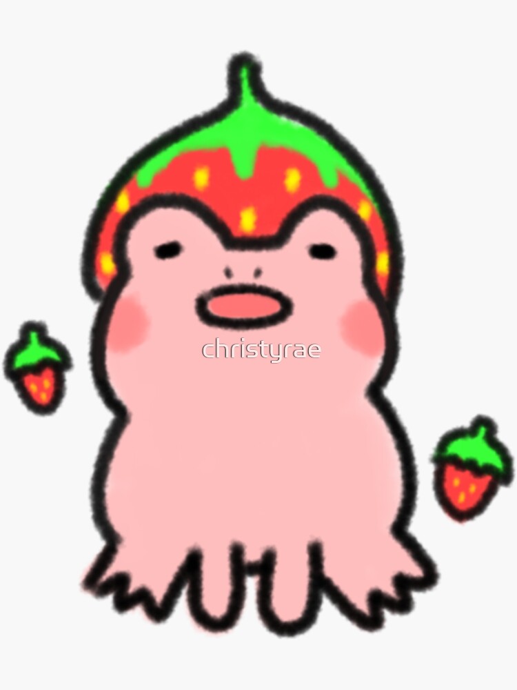 "strawberry frog" Sticker for Sale by christyrae | Redbubble