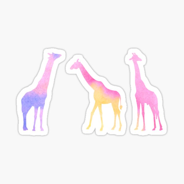 "Pink Watercolor Giraffes" Sticker for Sale by Taphire | Redbubble