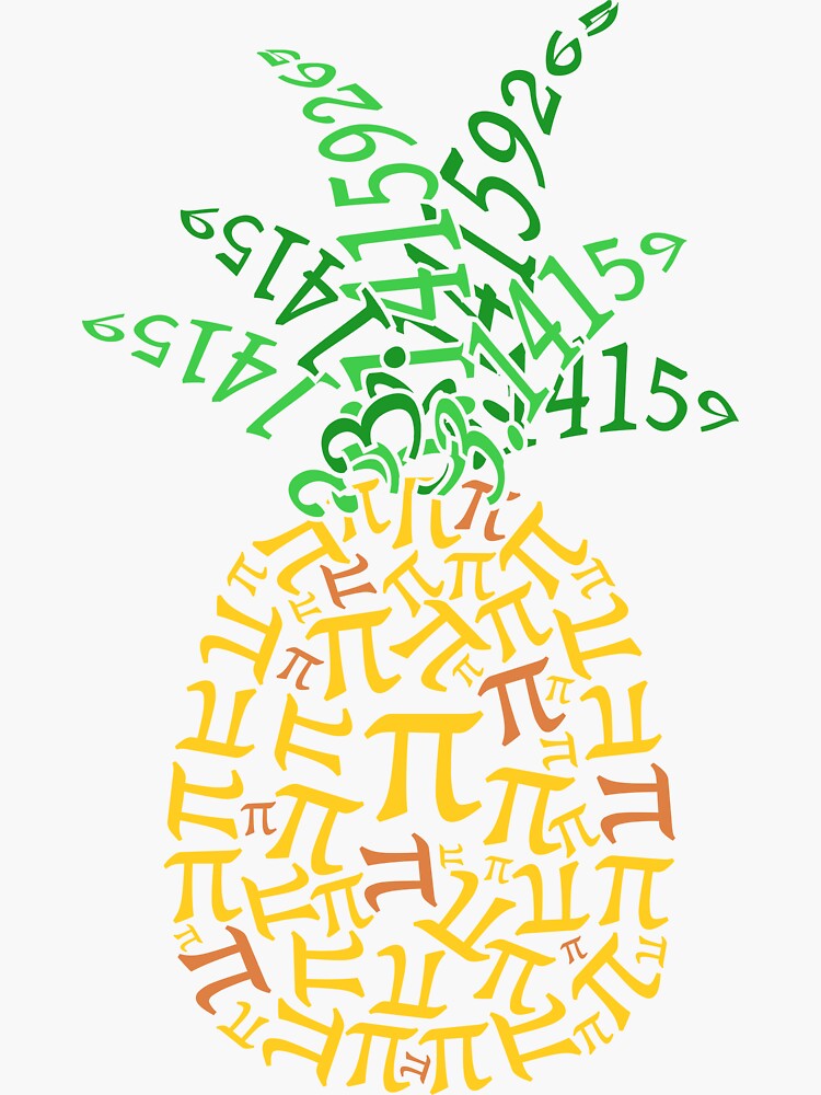 "Pi Pineapple - Math Teacher Nerd - Pi Day Gift" Sticker by peaktee ...