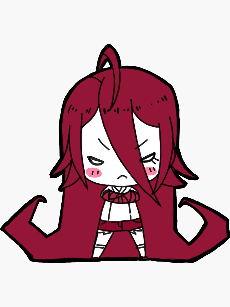 "Red Chibi Angry Aki" Sticker for Sale by UnboundVision | Redbubble