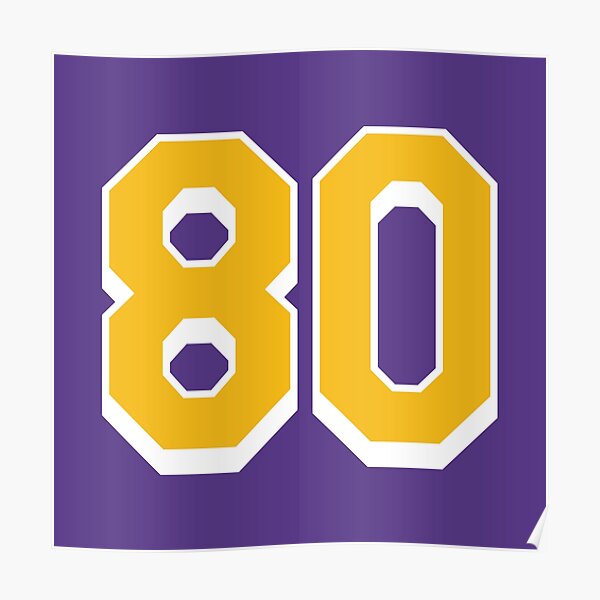 "80 Yellow Number eighty Purple Basketball Jersey" Poster by elhefe ...