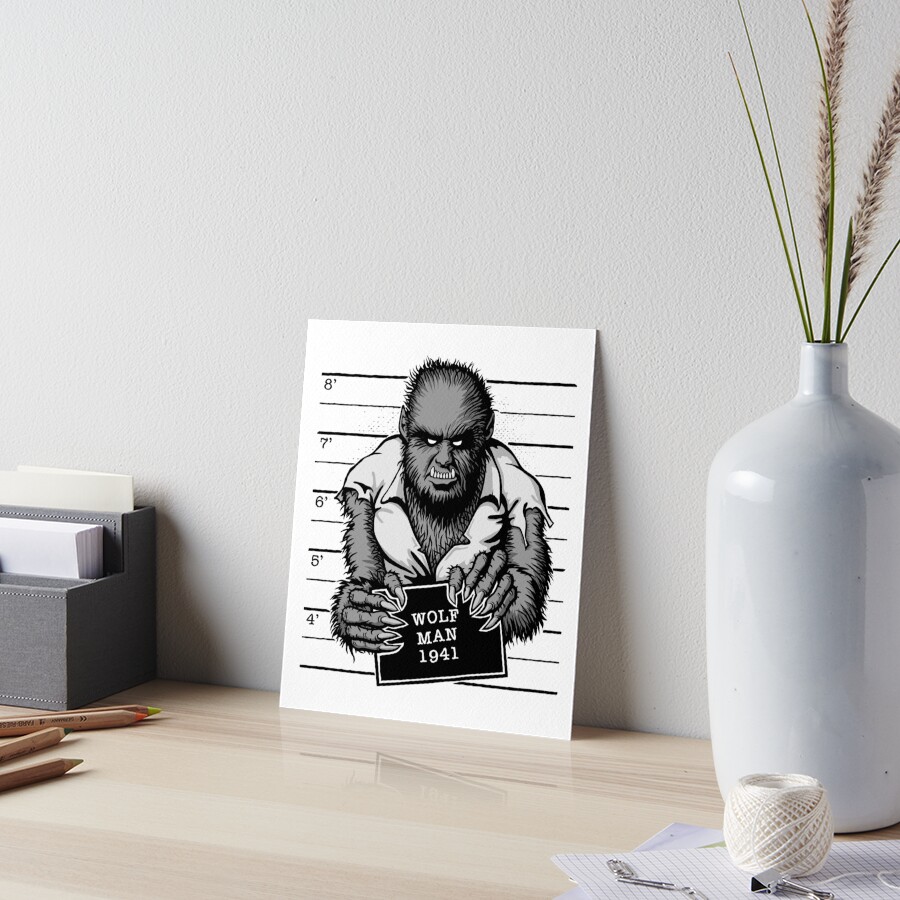 "Wolf Man Werewolf Monster Mugshot" Art Board Print for Sale by ...