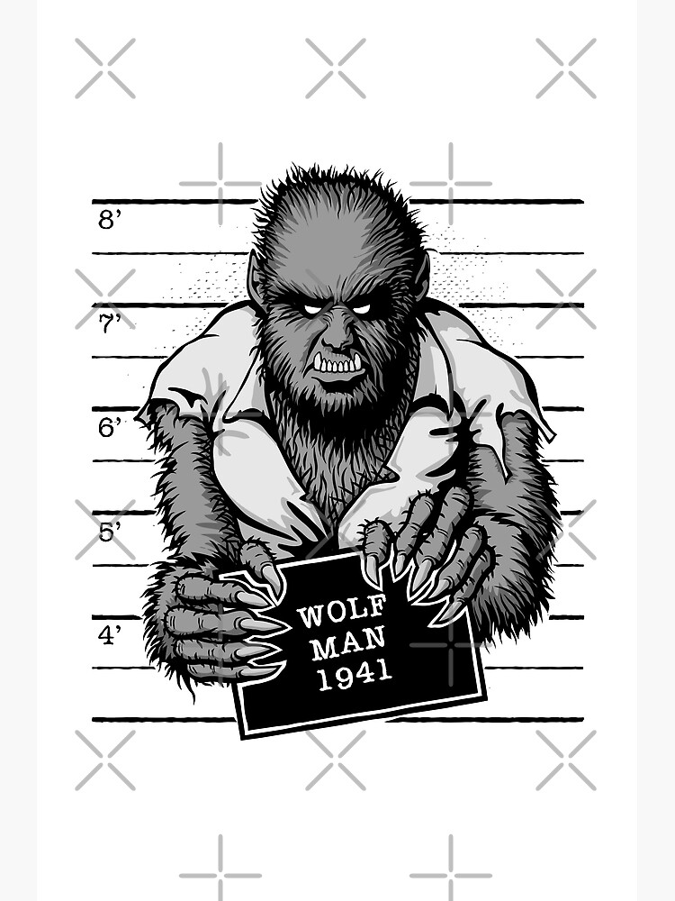 "Wolf Man Werewolf Monster Mugshot" Art Print by GrandeDuc | Redbubble