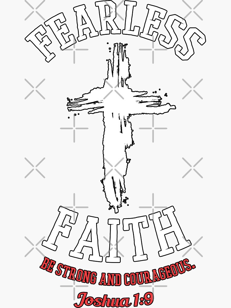 "Christian Cross Design Fearless Faith" Sticker for Sale by Coder-T ...