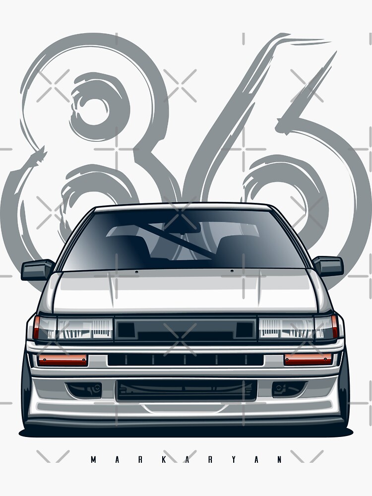 "Levin AE86 hachi roku" Sticker by OlegMarkaryan | Redbubble