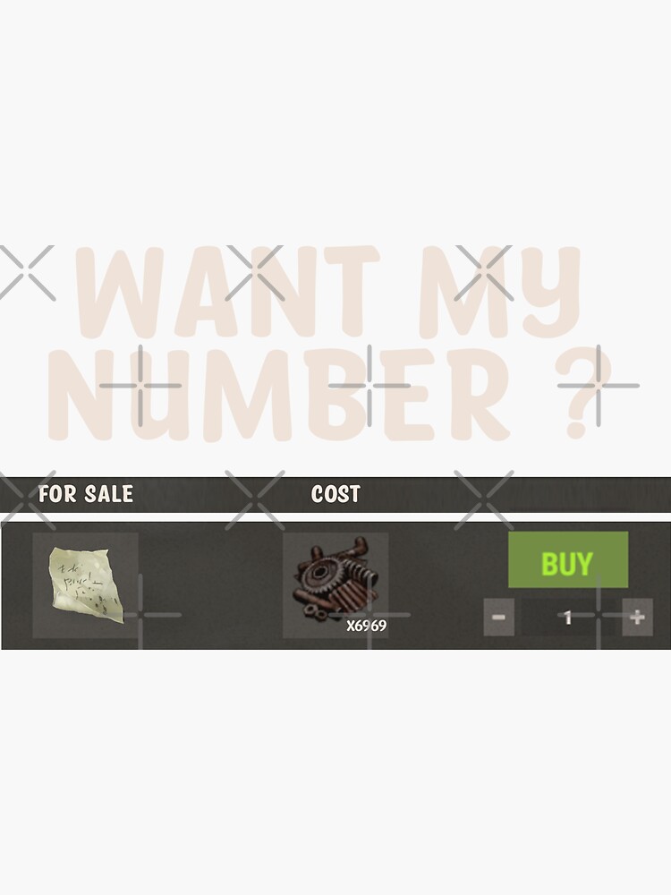 "Funny you want my number Rust note on a vending machine" Sticker for ...