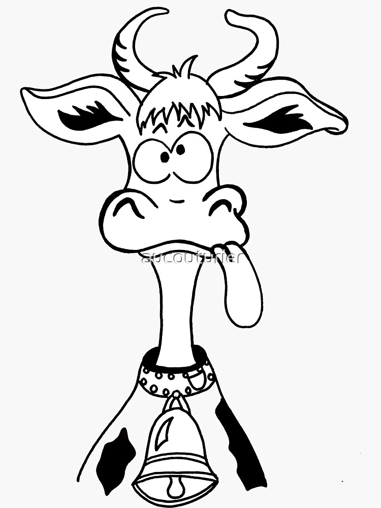 Sticker « oh la vache ! J'aime les vaches, vache humoristique dessin ...