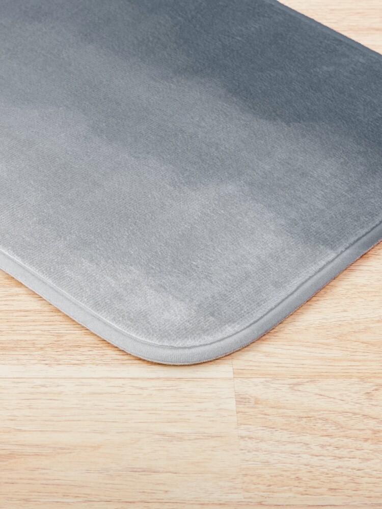"Slate Blue Watercolor Ombre (slate gray/blue and white)" Bath Mat for ...