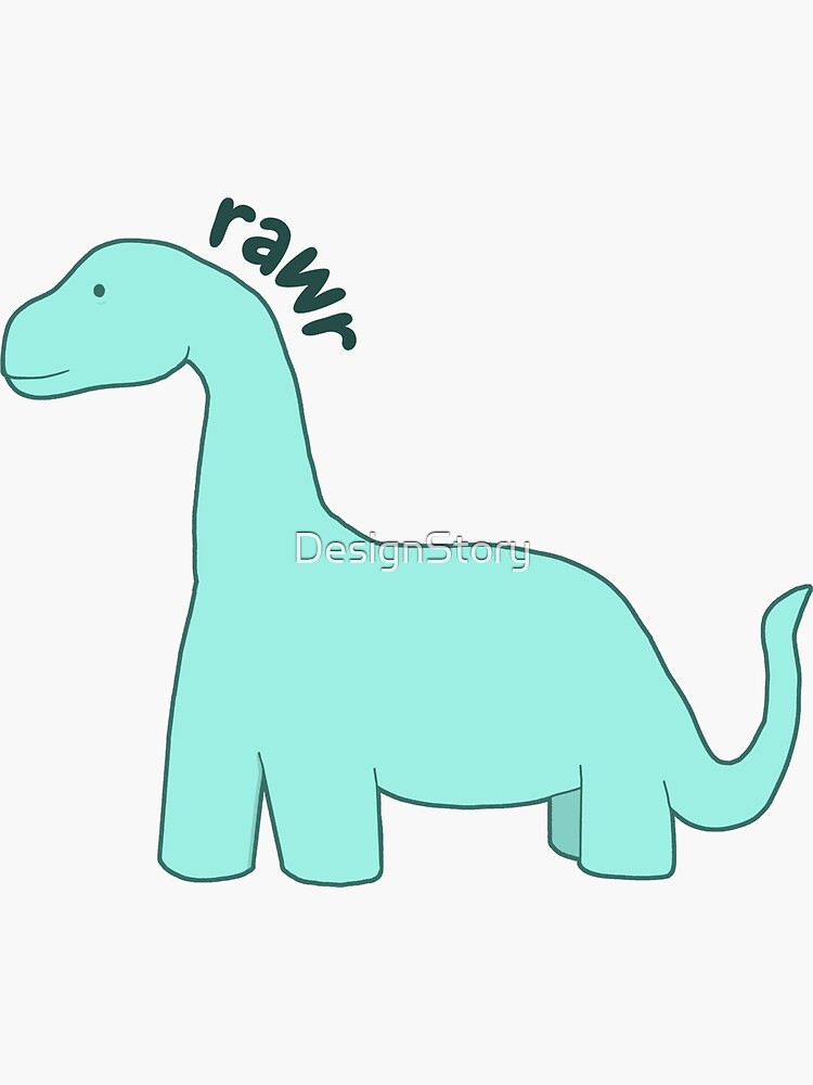 "Cute Lil Blue Rawr Dino" Sticker for Sale by DesignStory | Redbubble