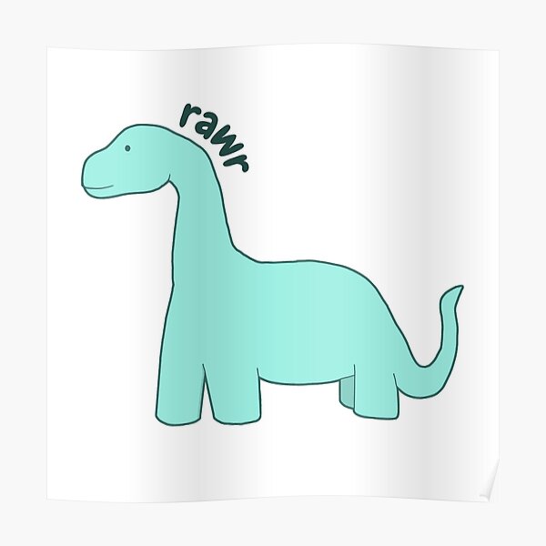 "Cute Lil Blue Rawr Dino" Poster by DesignStory | Redbubble