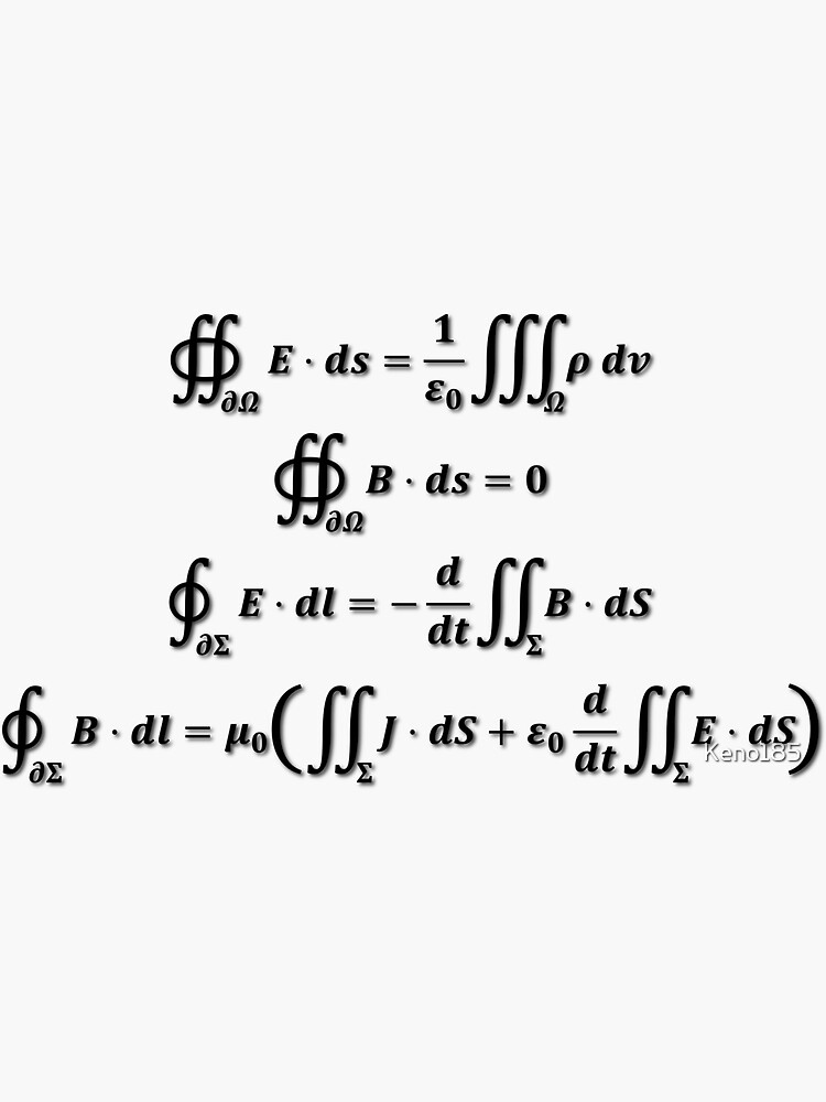 "Maxwell equations" Sticker for Sale by Keno185 | Redbubble