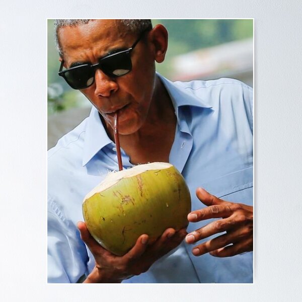 "Cool President Barack Obama wearing sunglasses and drinking a coconut ...